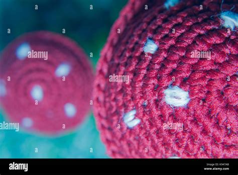 Handmade Knitting Wool Texture Background Closeup Needlework Stock