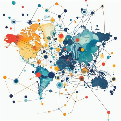 Global Network Map Stock Illustration Illustration Of World 332104678