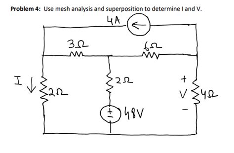 solved problem 4 use mesh analysis and superposition to