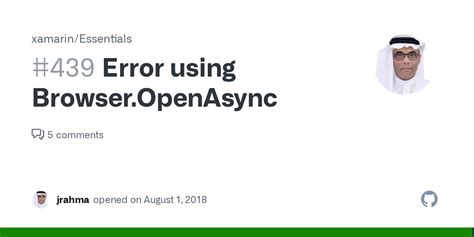 error using browser openasync · issue 439 · xamarin essentials · github