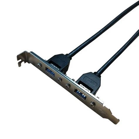 Dual Usb Female Panel Motherboard Pin Connector Cable Adapter With Pci Slot Plate Bracket