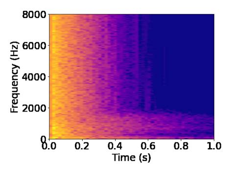 comparison of spectrograms for real and synthetic rirs darker area has