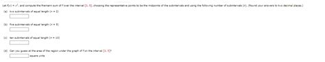 Solved A Two Subintervals Of Equal Length N2 B Five