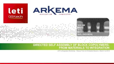 Pdf Directed Self Assembly Of Block Copolymers ©vénements