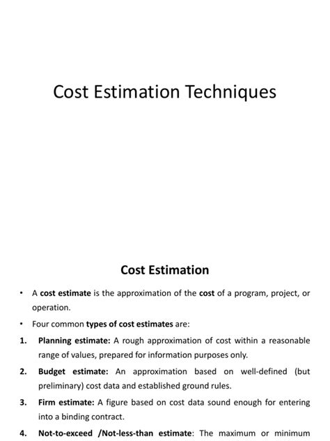 Cost Estimation Pdf Top Down And Bottom Up Design Cost