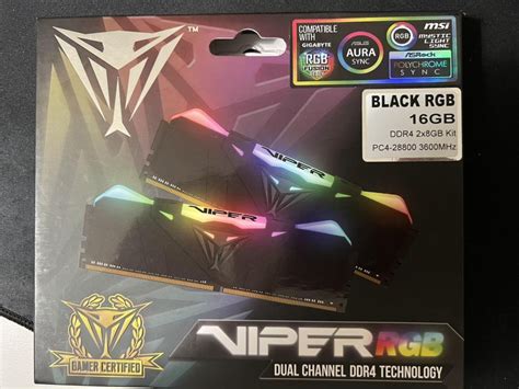 Patriot Viper Rgb 16gb 2x8 Ddr4 3600