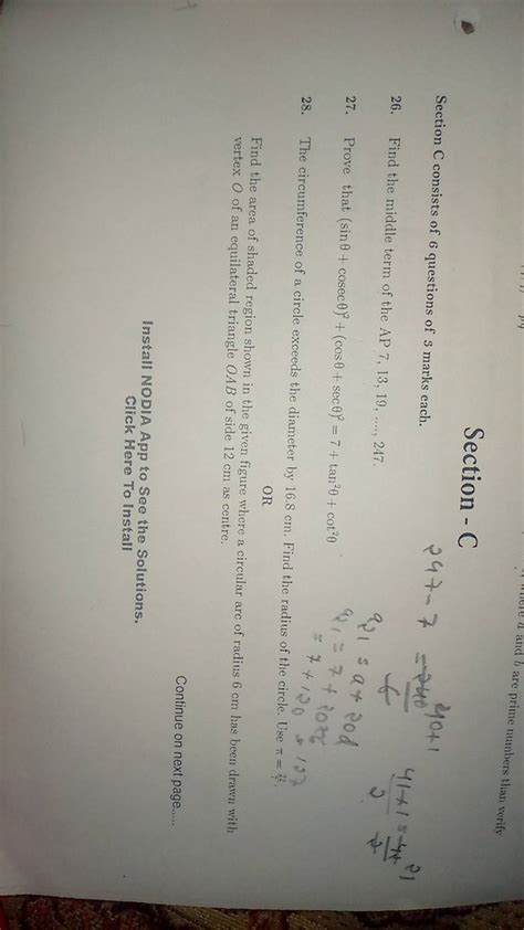 Section C Section C Consists Of Questions Of Marks Each Find T