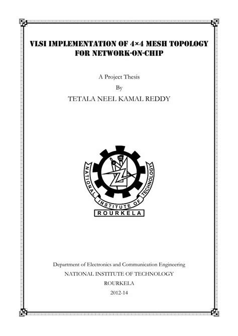 pdf vlsi implementation of 4x4 mesh topology for network on chip