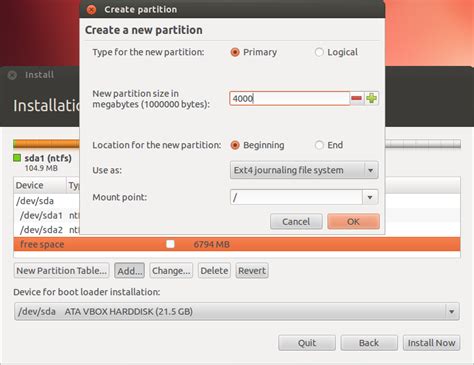 installation installing ubuntu os on ssd and install home on other