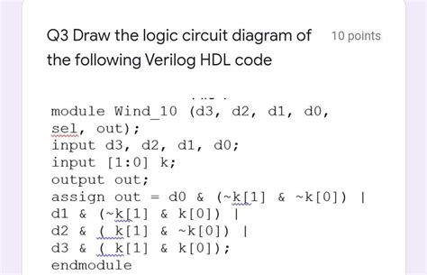 Solved 10 Points Q3 Draw The Logic Circuit Diagram Of The