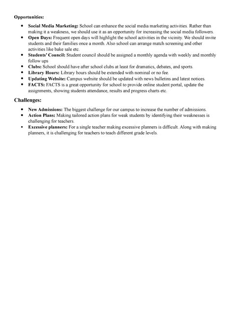 Swoc 1 Swoc Analysis Of A School Opportunities Social Media Marketing School Can Enhance