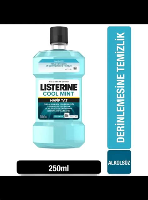Listerine Cool Mint Hafif Tat Alkolsüz Ağız Gargarası 250 Ml Hafif Nane Ağız Gargaraları Listerine