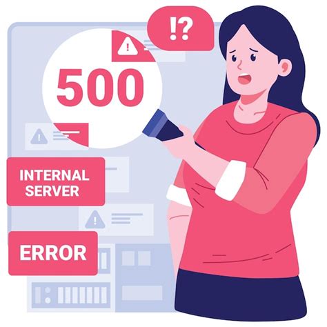 Premium Vector Error 500 Character Illustration