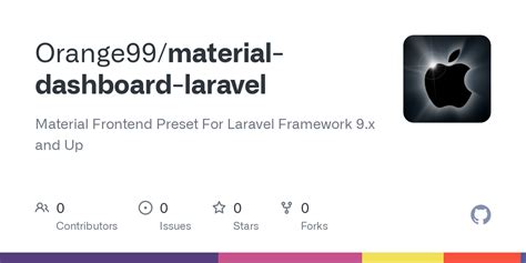 Github Orange99material Dashboard Laravel Material Frontend Preset