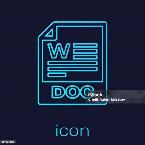 綠松石 Doc 檔文檔圖示下載文檔按鈕行圖示隔離在藍色背景doc 檔副檔名符號向量插圖向量圖形及更多互聯網圖片 互聯網 商務 單字詞