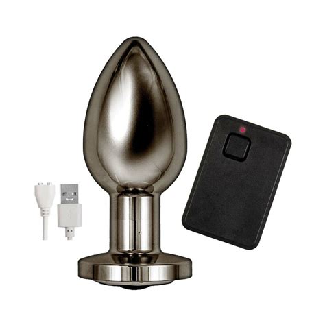 Ass Sation Remote Vibrating Metal Plug Black