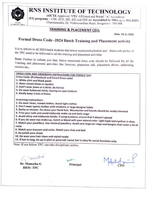 2024 Batch Tpc Dress Code Policy Pdf
