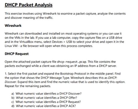 Solved DHCP Packet Analysis This Exercise Involves Using Wireshark To Answer