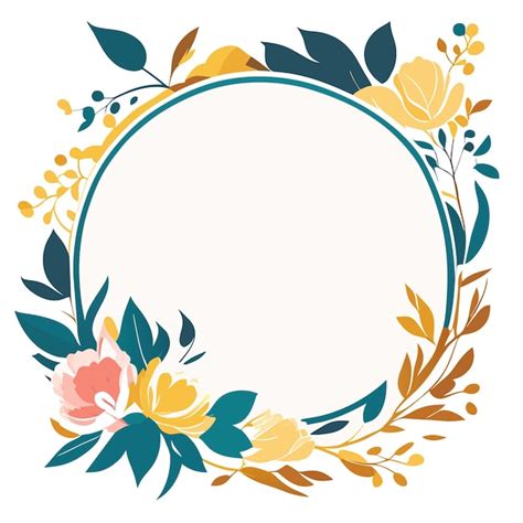 Premium Vector Blank Rectangle Flower Frame On White Background