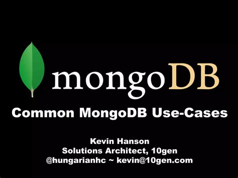 Common Mongodb Use Cases Pdf