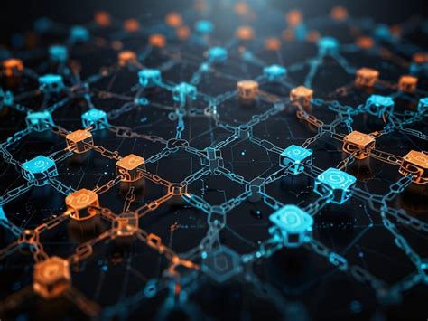 Premium Photo Blockchain Network Diagram With Digital Nodes