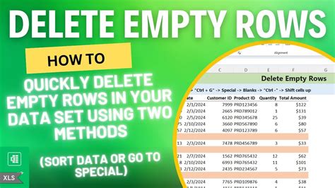 Delete Empty Rows In Excel With Ease Sorting Vs Go To Special Youtube