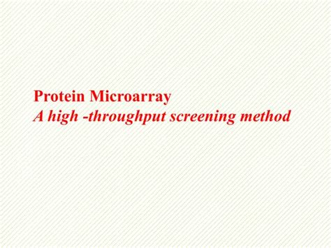 Protein Microarray Matrix Protein Identification Ppt