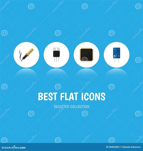 Flat Icon Appliance Set Of Cpu Transistor Repair And Other Vector Objects Also Includes