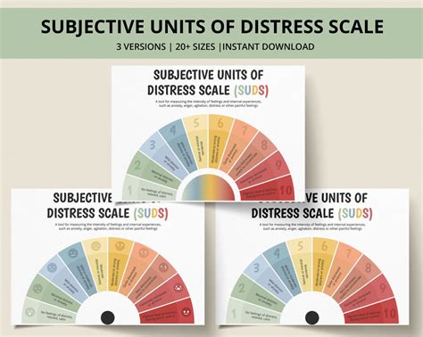 Suds Subjective Units Of Distress Scale Therapy Print Therapist Office
