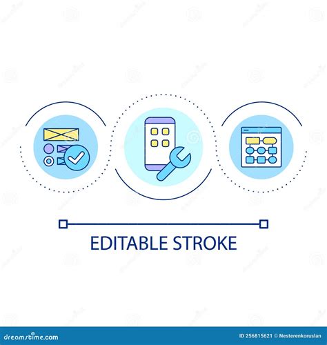 Mobile App Interface Building Loop Concept Icon Stock Vector
