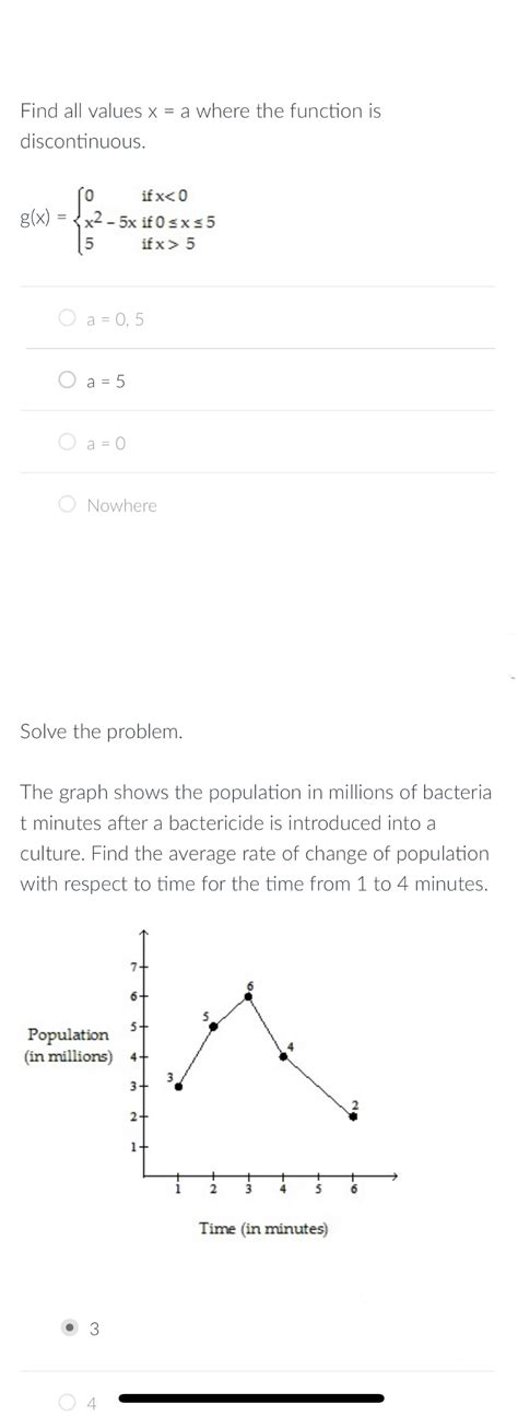 Solved Find All Values X A Where The Function Is Chegg Com