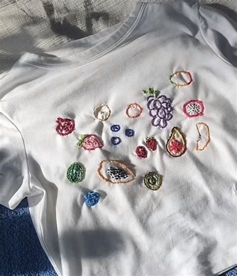 Diy Embroidered T Shirt By Emmatlewis On Tiktok Diy Embroidery Shirt