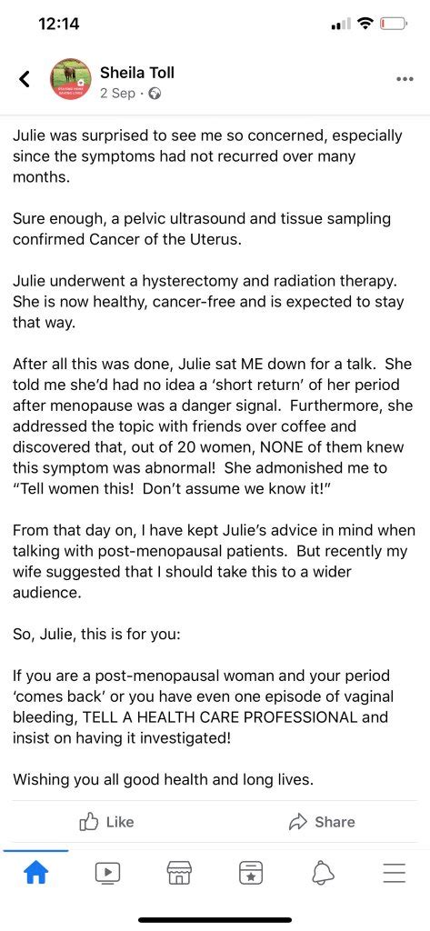 ‘vaginal Bleeding In Post Menopausal Women Is Cancer Of The Uterus