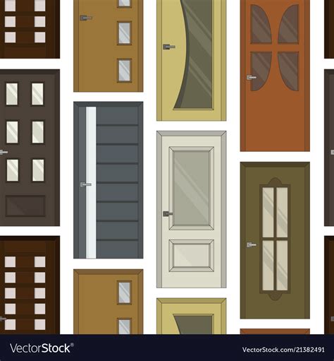 Realistic Room Doors Pattern Royalty Free Vector Image