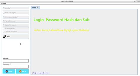 Cara Membuat User Login Password Hash Sha 512 Dan Salt Iduser Dalam Form Jtabbedpane Mysql Java