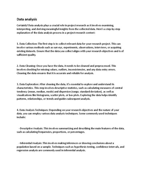 Data Analysis Heres A Step By Step Explanation Of The Data Analysis Process In A Project