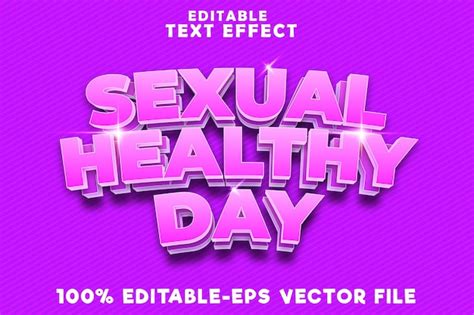 Premium Vector Editable Text Effect Sexual Healthy Day With Modern Style