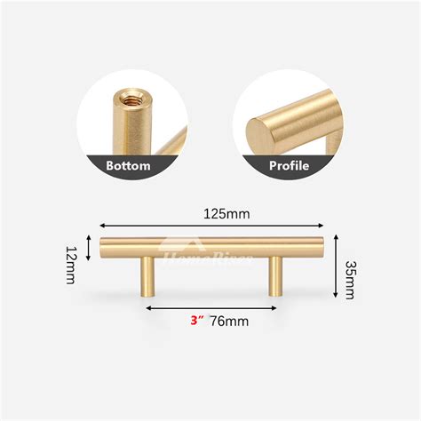 6 Pack 3 Inch Cabinet Door Handles Brass Brushed Gold Drawer Pulls 25 Inches Luxury Kitchen