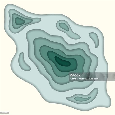 페이퍼컷 지형 3d 멀티 레이어 배경 파란색과 청록색 바다 파도 웹 배너에 대한 추상 용지 컷 종이 접기 벡터 디자인 매끄러운 소용돌이 곡선 지형 선 0명에 대한 스톡 벡터