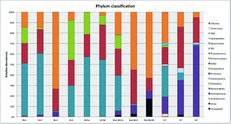 Phylum Taxonomy Level Classifications Bar Plot Showing The Relative