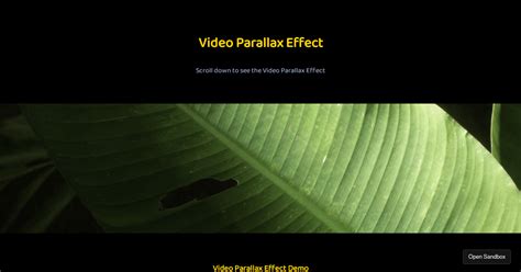 Parallax Video Background Codesandbox