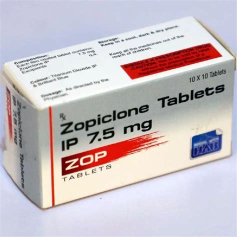 7 5 Mg Zop Zopiclone Tablet For Sleeping Problems At ₹ 350 Box In New Delhi