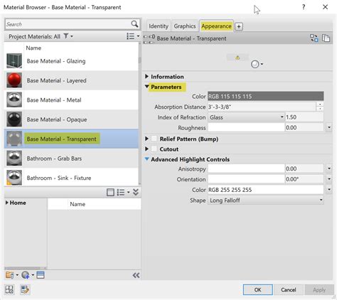 BIM Chapters Revit Advanced Materials Base Material Templates