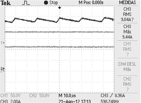 Input Voltage Vin Channel 1 50 V Div Voltage Across The Primary Dc Download Scientific