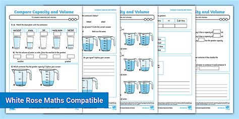 👉 Compare Volume And Capacity Differentiated Maths Worksheets