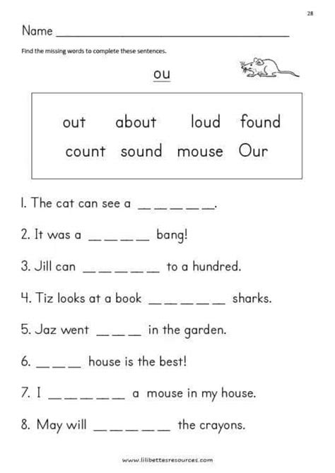 Grade 1 Worksheets English Free