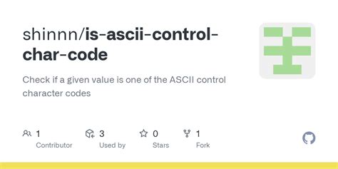 Github Shinnnis Ascii Control Char Code Check If A Given Value Is
