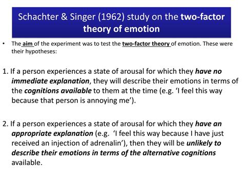 Ppt Schachter And Singer 1962 Two Factor Theory Of Emotion Powerpoint