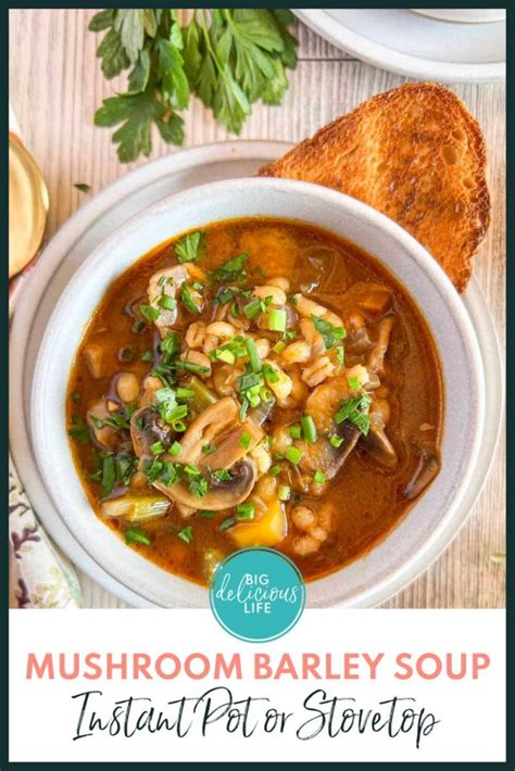 Mushroom Barley Soup Instant Pot Or Stovetop Big Delicious Life