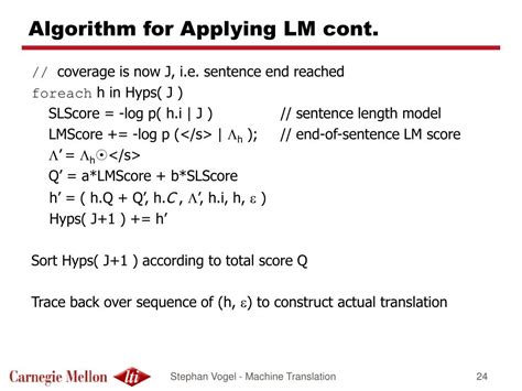 Ppt Machine Translation Decoder For Phrase Based Smt Powerpoint